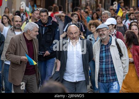 Sofia, Bulgaria - May 09, 2022: Two bearded middle age men, one of ...