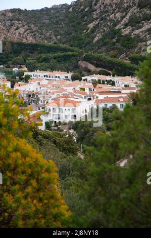 italy , porto quatu, 22 -04-2022 :Splendid view of Poltu Quatu port and ...
