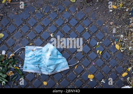 New post-pandemic garbage. Face masks thrown in the streets after the ...