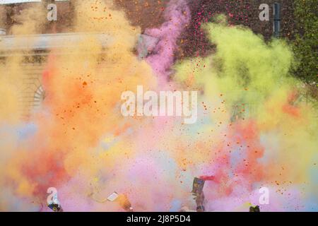 CLUJ NAPOCA, ROMANIA - MAY 7, 2022: color festival in city crowd ...