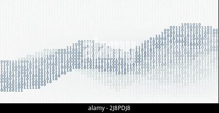 Digitalization. Digital binary data flow by ones and zeros. Vector ...