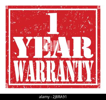 1 YEAR, words written on red grungy stamp sign Stock Photo - Alamy