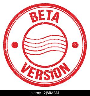 BETA VERSION text written on red grungy vintage round stamp Stock Photo ...