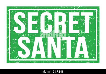 SECRET SANTA, words written on red rectangle stamp sign Stock Photo - Alamy