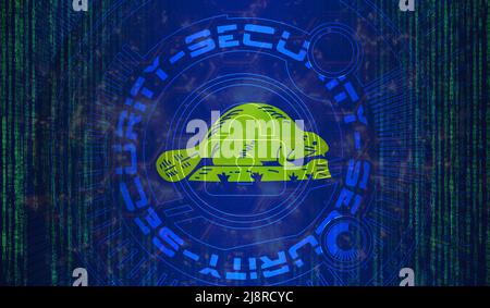 National cyber Security of Oregon state, USA on digital background Data ...