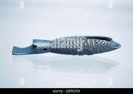 3d printed metal model close-up. Model printed on a 3D printer made of ...