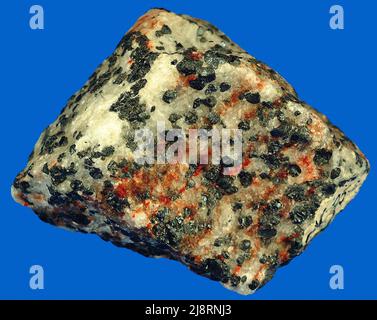 Zincite and franklinite. The red in this sample is zincite, ZnO (zinc ...