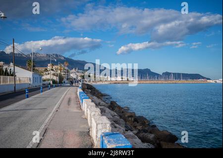 Beach promenade that connects Altea with Albir, Alicante, Spain Stock ...