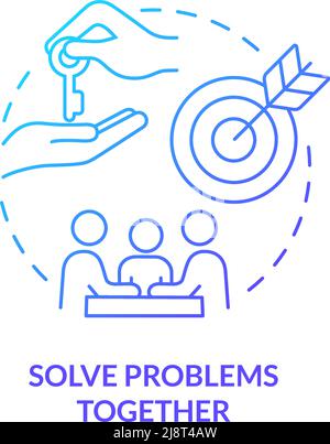 Encourage teamwork blue gradient concept icon Stock Vector Image & Art ...