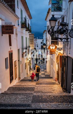 Old town of Altea at night, Spain Stock Photo - Alamy