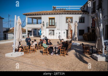 Church square in Altea old town, Alicante, Spain Stock Photo - Alamy