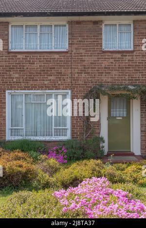 House, 1940s style, with critall style windows, front garden with lawn ...