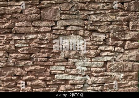 Hereford Red Stone wall - landscape view Stock Photo - Alamy