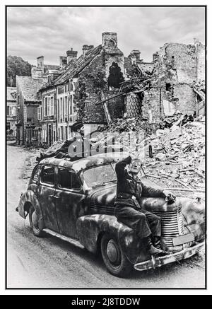 Camouflaged German car in Normandy, 1944 Stock Photo - Alamy