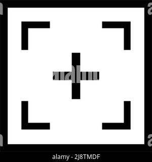 Camera square focus target vector illustration on black background ...