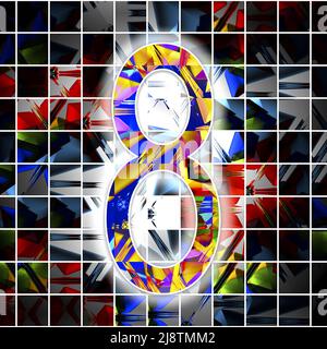 Graphic with the number 6 in colorful kaleidoscope style Stock Photo ...