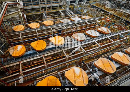 Set of floatation machines separating mineral ore at plant Stock Photo ...