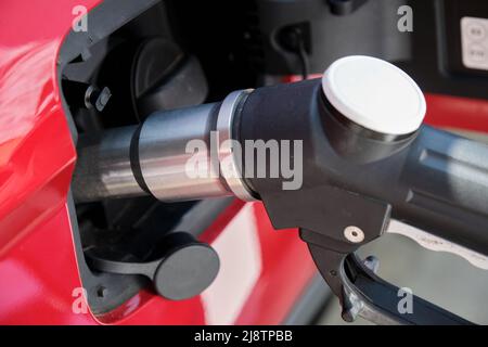 Compressed Natural Gas (GNC) pump fueling a car Stock Photo - Alamy