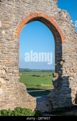 Burrow Mump in the village of Burrowbridge, Somerset Stock Photo - Alamy