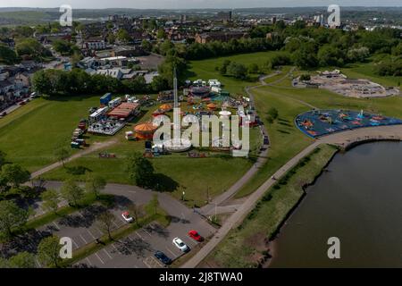 FunderPark Funfair Stoke on Trent Central Forrest Park Drone Aerial ...