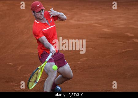 Miomir Kecmanovic, a Serbian tennis player, during a match at the Hong ...