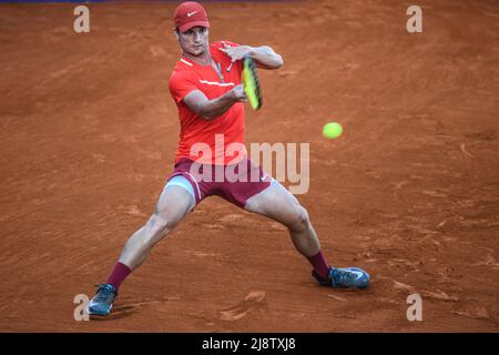 Miomir Kecmanovic, a Serbian tennis player, during a match at the Hong ...