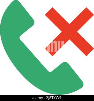 Phone call button and phone call rejection button icon set. Editable ...