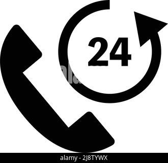 24 hours support customer assistance helpline service realistic 3d icon ...