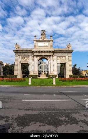 Valencia, Spain - 05 05 2022: Porta de la Mar square in Valencia, Spain ...