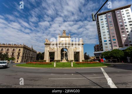 Valencia, Spain - 05 05 2022: Porta de la Mar square in Valencia, Spain ...