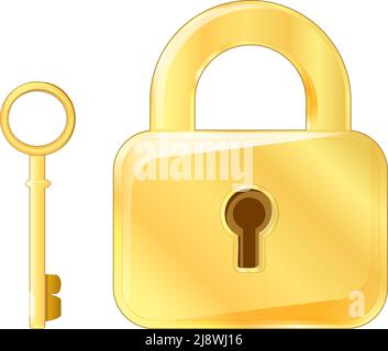 safe padlock with key vector illustration design Stock Vector Image ...