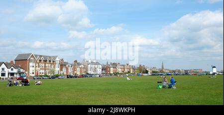 visitors enjoying the spring sun Lytham Promenade Stock Photo - Alamy