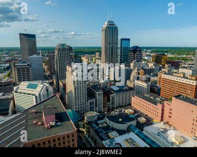 Aerial view of Indianapolis, colloquially known as Indy, is the state ...