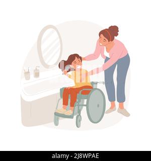 Self-care and personal hygiene skills for kids isolated cartoon vector ...