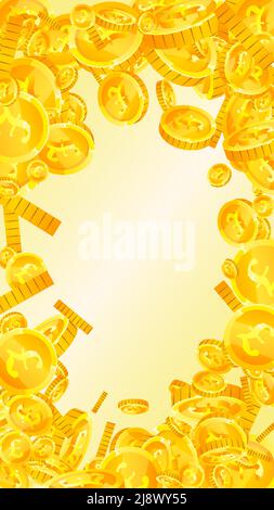 British pound coins falling. Appealing scattered GBP coins. United ...