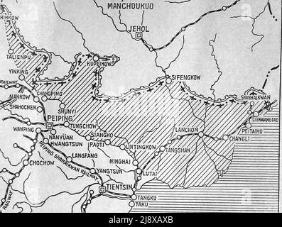 Tanggu Truce Map Stock Photo - Alamy