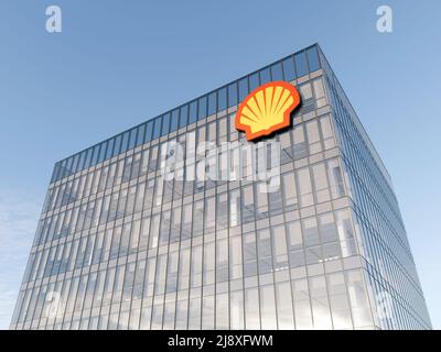 London, United Kingdom. May 2, 2022. Editorial Use Only, 3D CGI. Shell ...