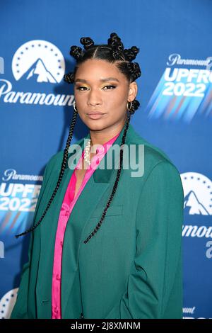 Jules Latimer attends the Paramount Upfront 2002 Post Party blue carpet ...