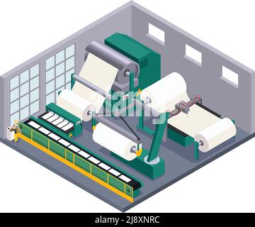 Paper production with conveyor equipment and manufacture symbols ...