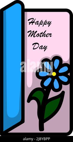 Mother's Day Icon. Editable Bold Outline With Color Fill Design. Vector ...