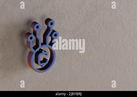 Beautiful abstract illustrations blue Cryptocurrency Coin symbol icons ...