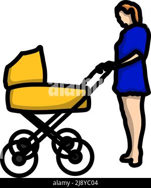 Mother's Day Icon. Editable Bold Outline With Color Fill Design. Vector ...