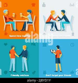 Friendship community friendly team people together cooperation vector ...