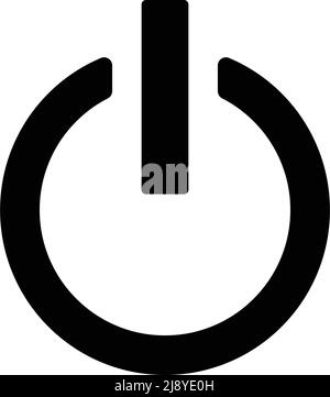 Turn off button click app icon. UI/UX user interface. Shutdown. Power off. Hand pressing button ...