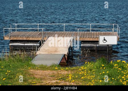 Fishing pier adapted for disabled people Stock Photo - Alamy