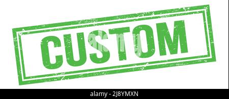 CUSTOM text on green grungy vintage rectangle stamp Stock Photo - Alamy
