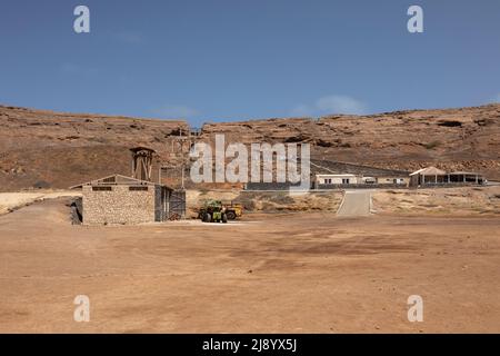 Salt evaporation ponds at Pedra de Lume Salt mine, Sal Island, Cape ...