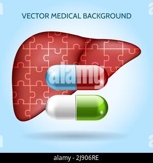 Pills for liver disease treatment vector banner Stock Vector Image ...