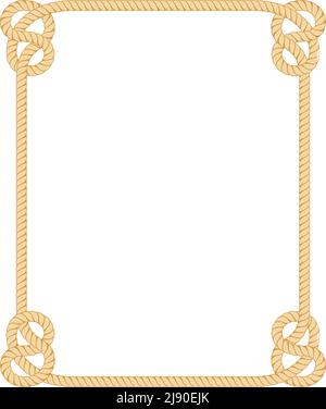 Yellow rope frame, border on white background Stock Vector Image & Art ...