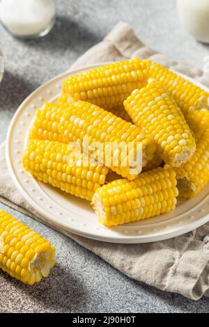 Homemade Steamed Sweet Corn on the Cob with Butter Stock Photo - Alamy